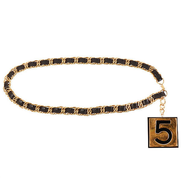 CHANEL | Accessories | Chanel Number 5 Charm Chain Belt Black | Poshmark